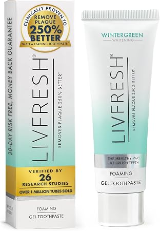 LIVFRESH Toothpaste Gel, Clinically Proven to Remove Plaque 250% Better ...