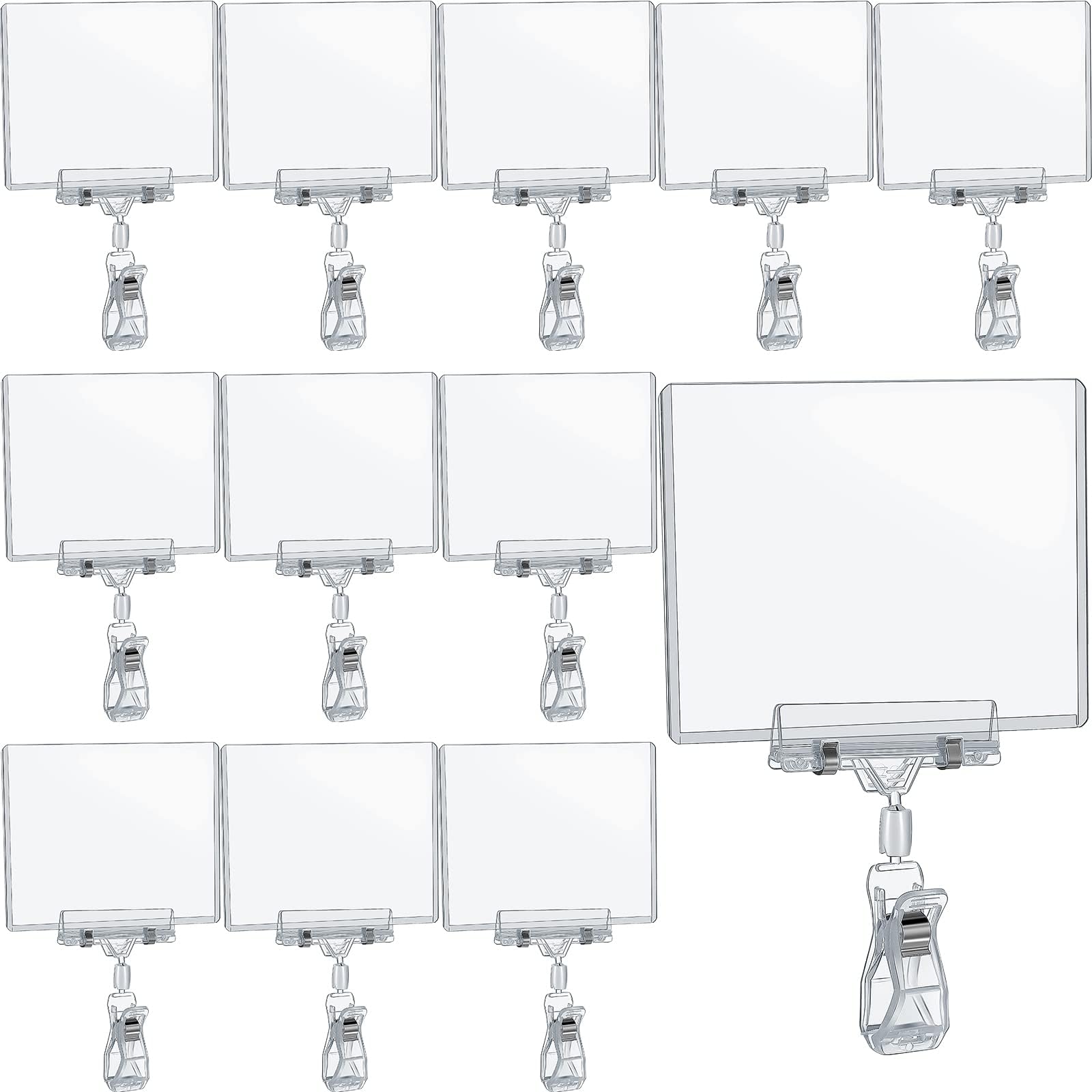 Amazon.com: Mlici 16 Pieces Clear Sign Clips, Plastic Merchandise ...