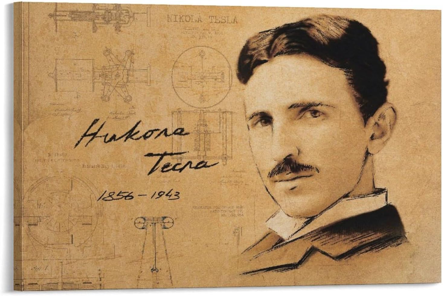 Amazon.com: Nikola Tesla Vintage Wall Prints Inventor The Scientist ...