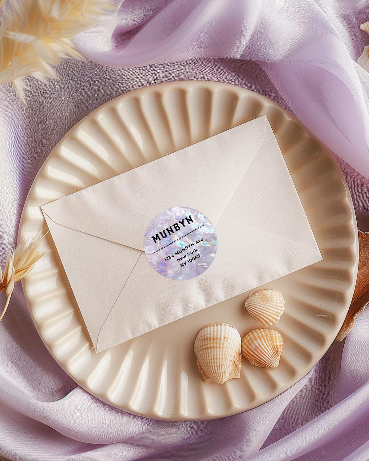 Snapklik.com : MUNBYN 2 Inch Round Shell Texture Thermal Labels, Direct ...