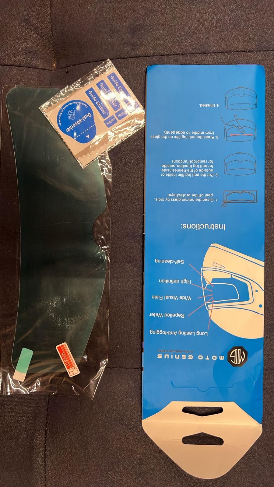 MOTO GENIUS Clear Anti Fog & Anti Rain Film for Motorcycle Helmets ...