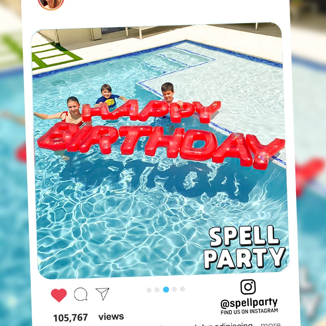 Inflatable Letter Balloons Shappy 20 Inch Happy Birthday Pool Floats ...