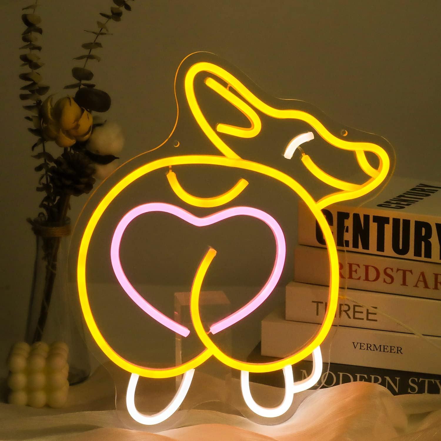 Amazon.com : CKTBLEY Corgi Neon Sign Dog LED Neon Light Sign Cute Pet ...