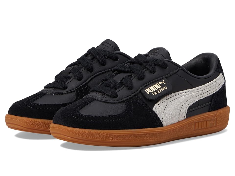 Puma Kids Palermo Sneaker (Little Kid) (Puma Black/Feather Gray/Gum ...