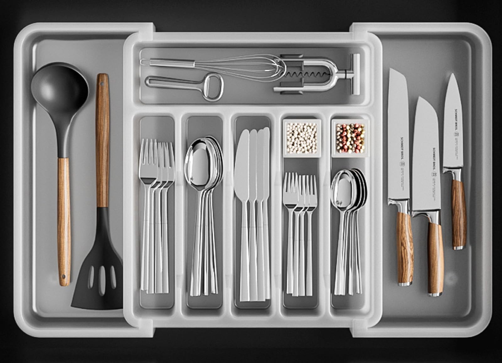 Amazon.com - AUJEN Silverware Organizer - Expandable Kitchen Drawer ...