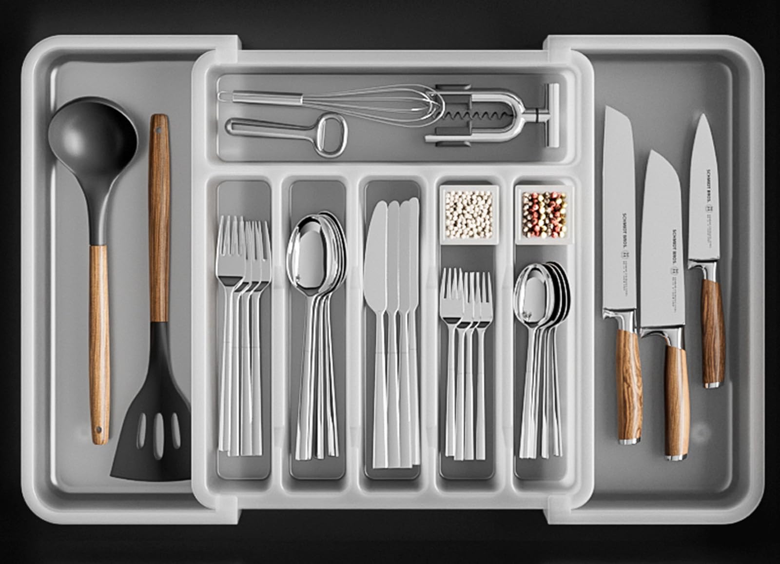 Amazon.com - WBOHUI Cutlery and Utensil Organizer, 8 Compartments ...