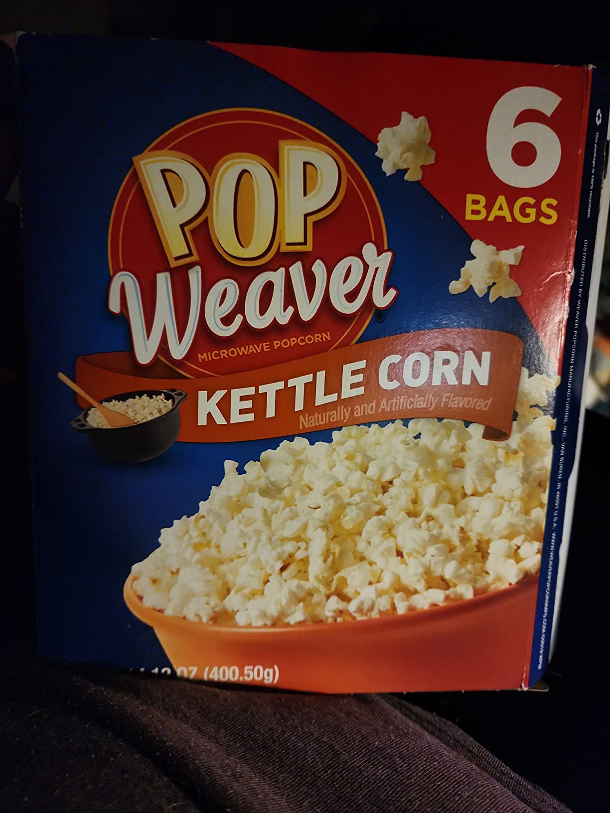 Amazon.com: Pop Weaver Microwave Popcorn, Kettle Corn, 6-Count