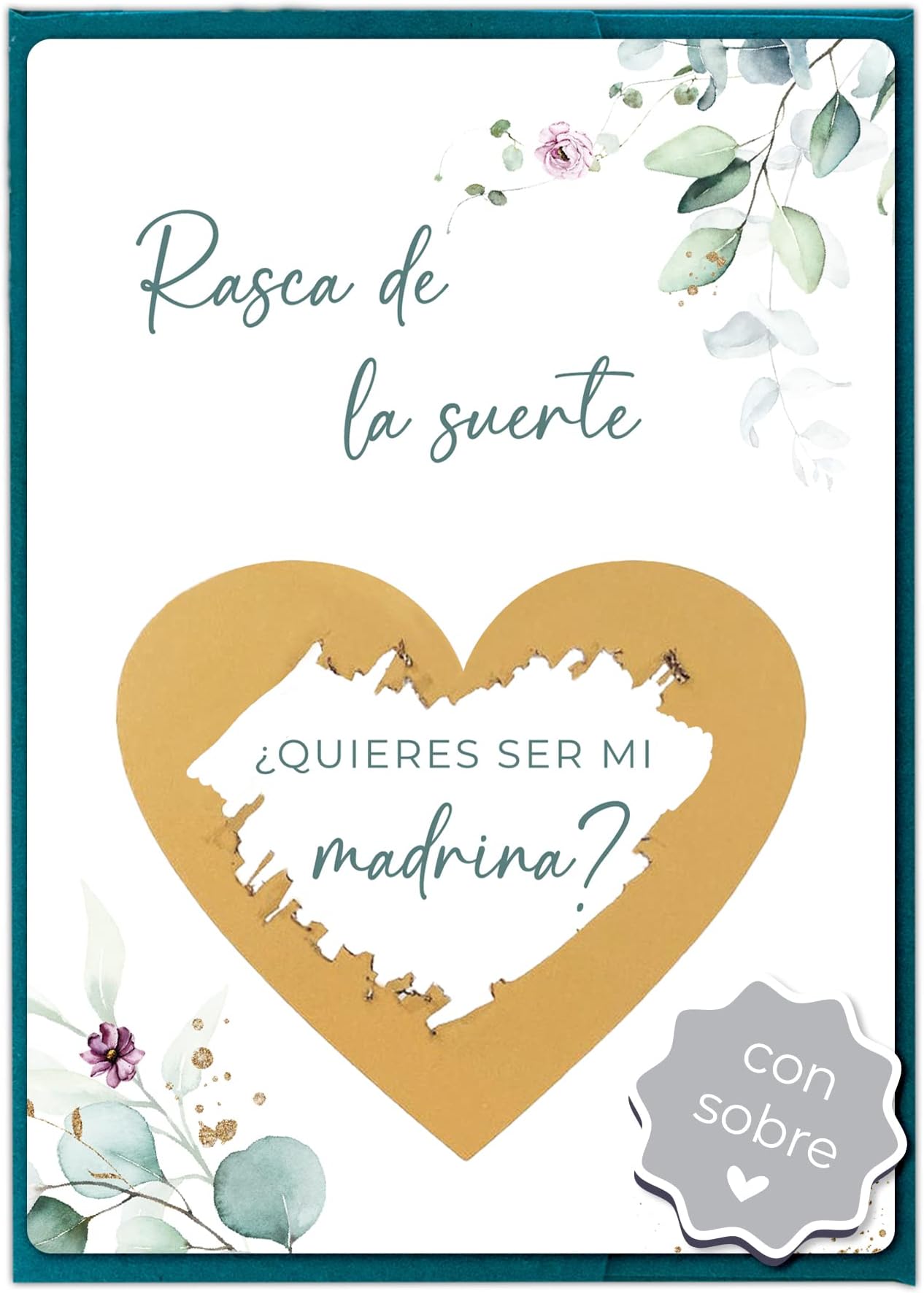 Amazon.com : Joli Coon Tarjeta de madera Quieres ser mi madrina con ...