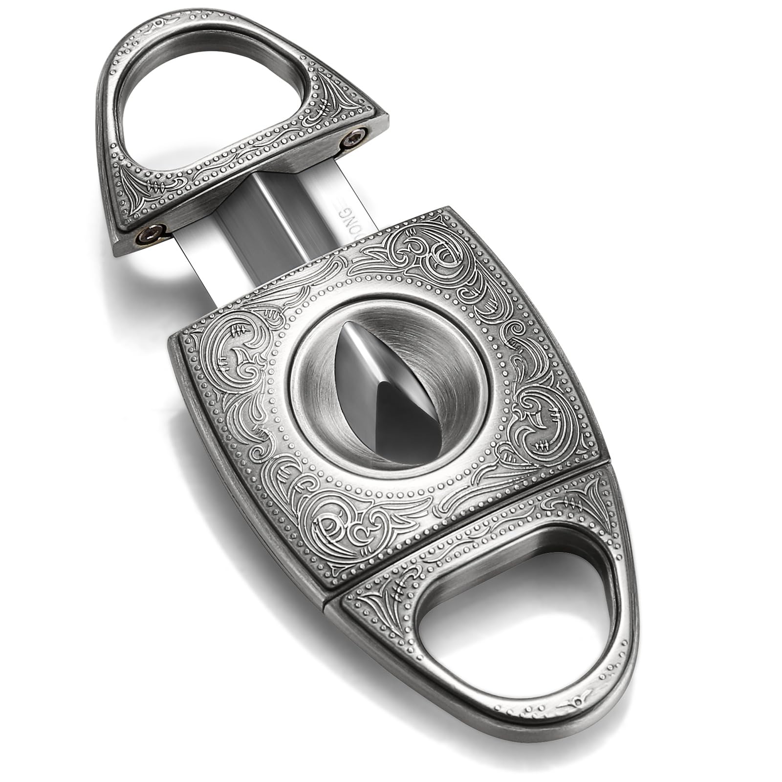 Amazon.com: HANCIGAR V-Cut Cigar Cutter Stainless Steel Vintage Carved ...