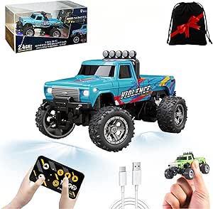 Amazon.com: Mini Rc Monster Truck, 1/64 Scale Monster Truck with Lights ...