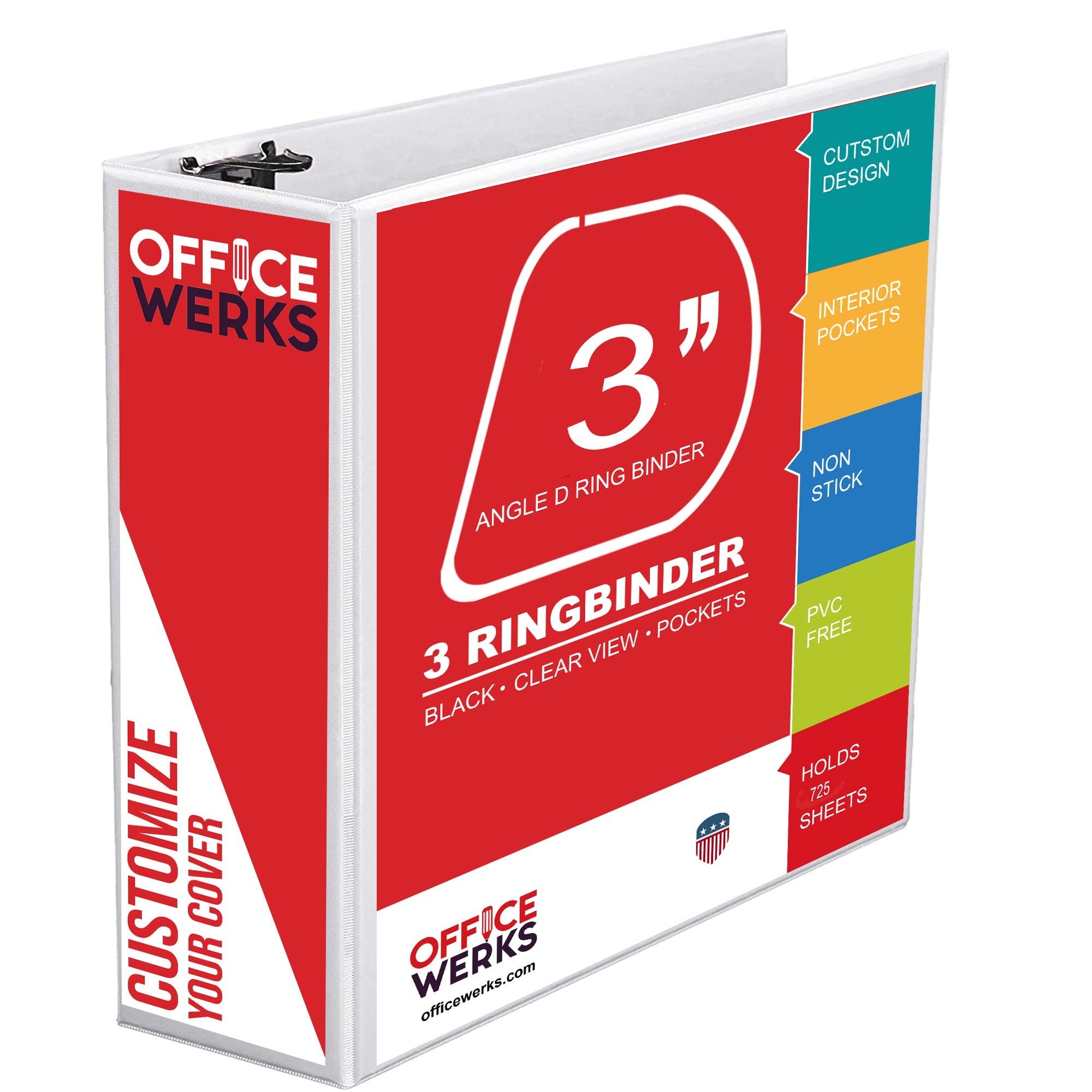 Snapklik.com : 3 Ring Binders, 3 Inch Angle D-Rings, White, 4 Pack ...