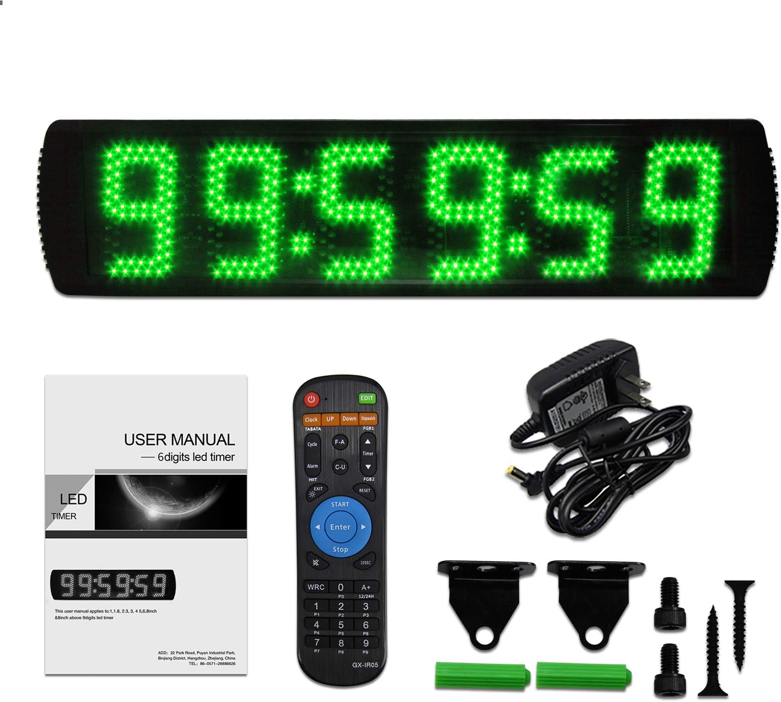 Amazon.com: Hanchen 6'' Digits LED Race Timing Clock Double Sided LED ...