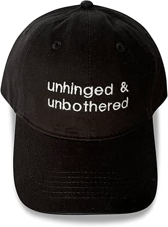 ValDesigns Unhinged and Unbothered Black Embroidered Unstructured Dad ...