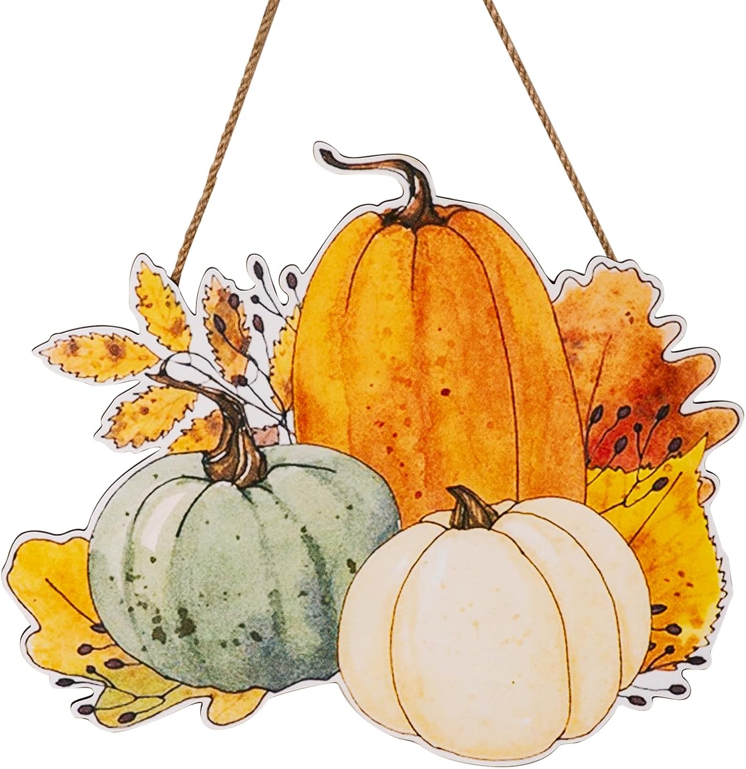 Amazon.com: MMguai Fall Three Pumpkins Wooden Sign Decor Front Door ...