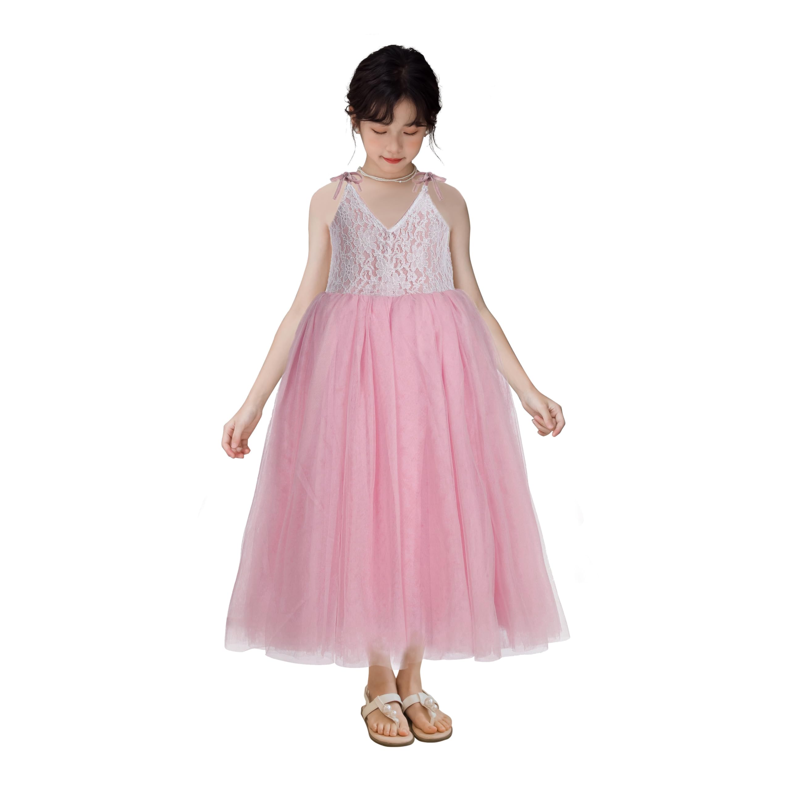 Snapklik.com : Everweekend Flower Girl Tulle Maxi Dress, Girls Full ...