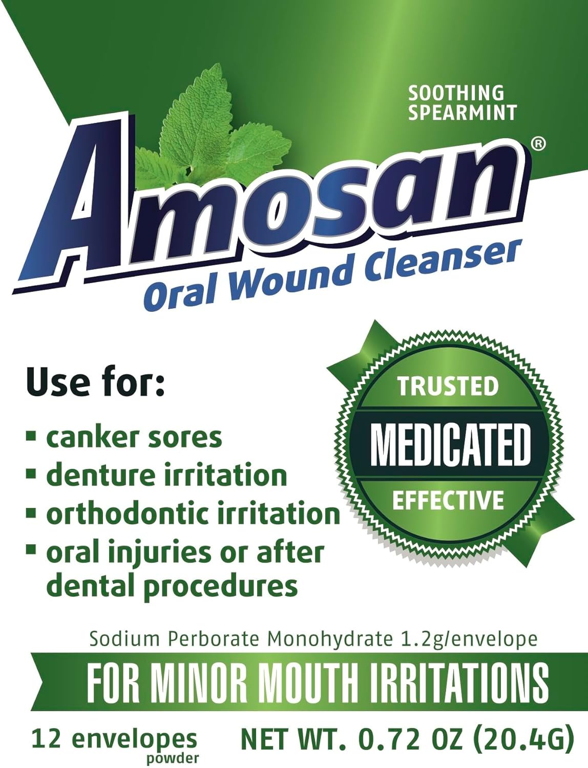 Amazon.com: Amosan Oral Wound Cleanser - Spearmint : Health & Household
