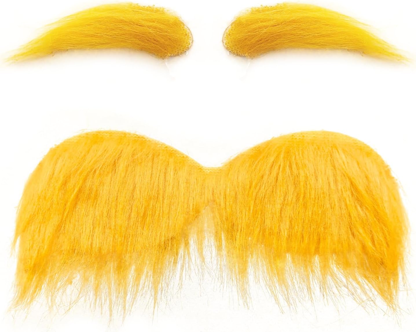Morofme Yellow Mustache and Eyebrows Fake Moustache Set Realistic Beard ...