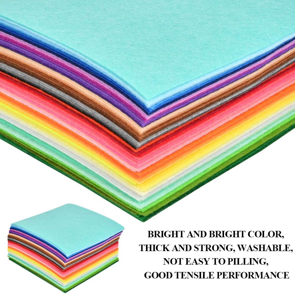60Pcs Felt Fabric Sheets Textile Fabrics DIY Craftwork Felt Crafts ...