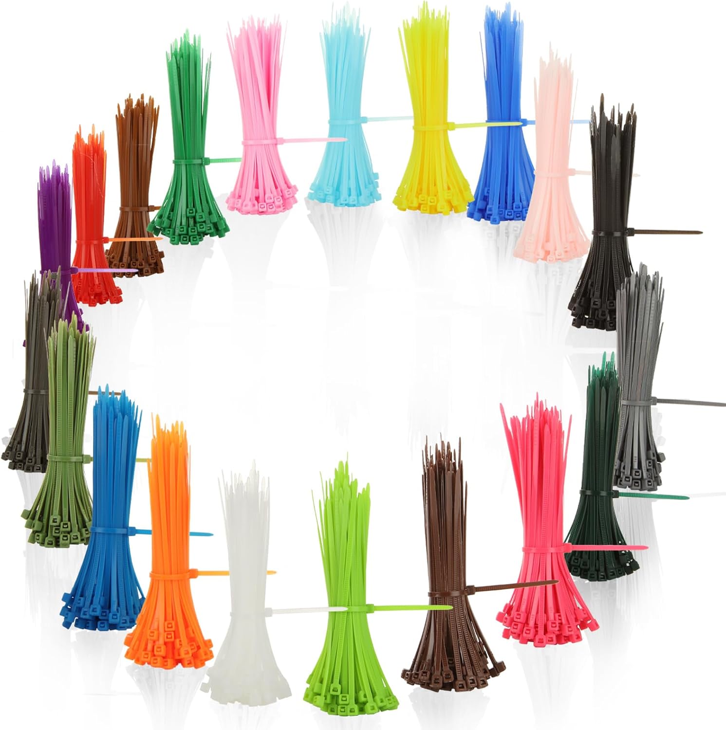 LDHHYH 2000PCS Coloured Cable Ties, 3mmx100mm Reusable Cable Zip Ties ...