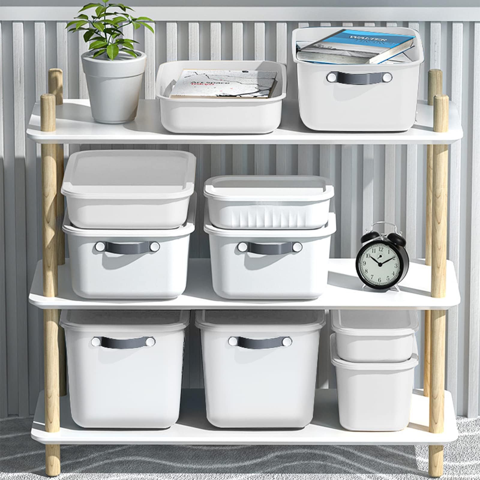 IDEA HOME Plastic Storage Box with Lid - Storage Boxes - Storage ...