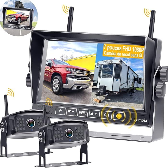 Buy Wireless Reversing Cameras HD 1080P 7 Inch Dual/Quad Split Monitor ...