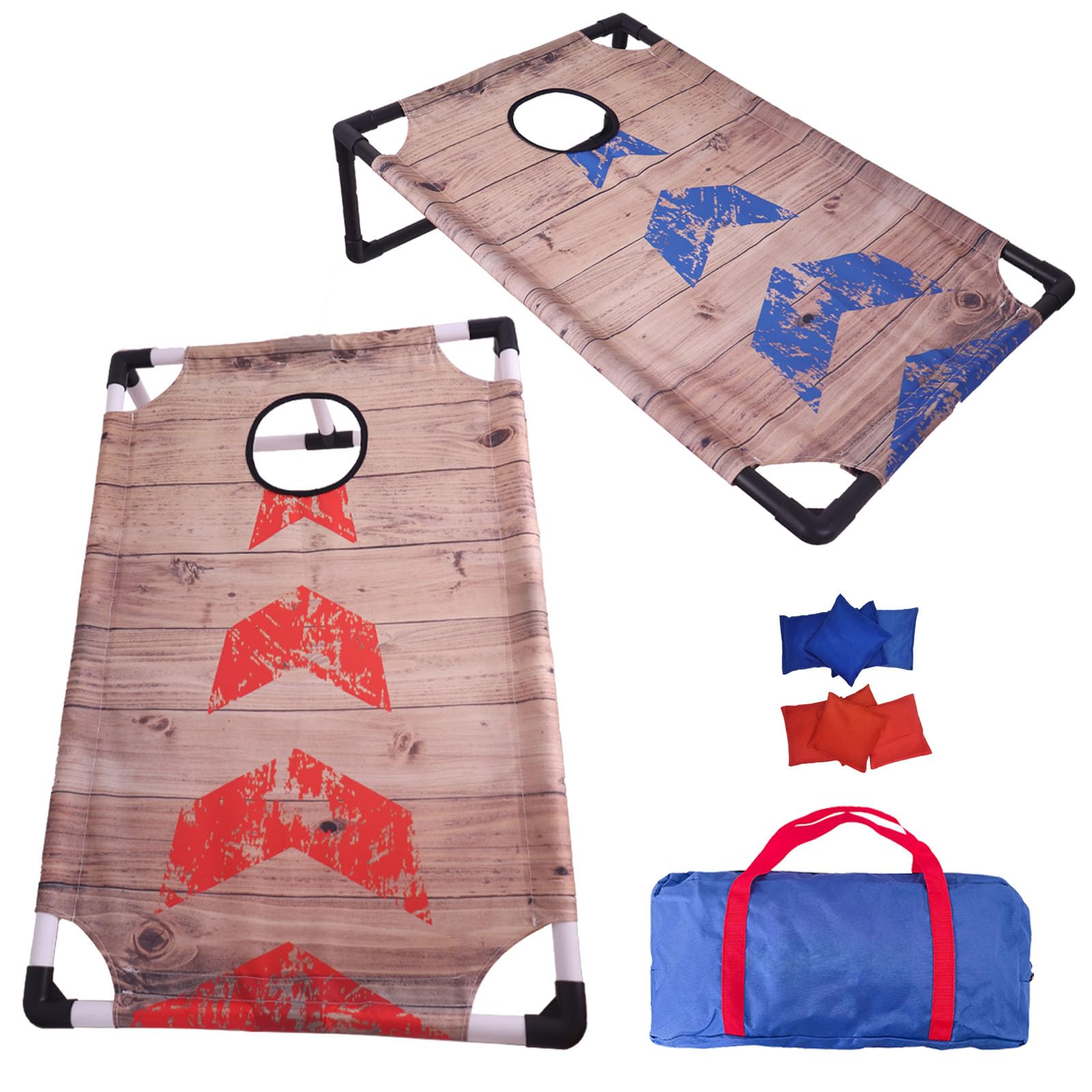 BASYNOL Portable Cornhole Set with 2 Collapsible Cornhole Boards, 8 ...