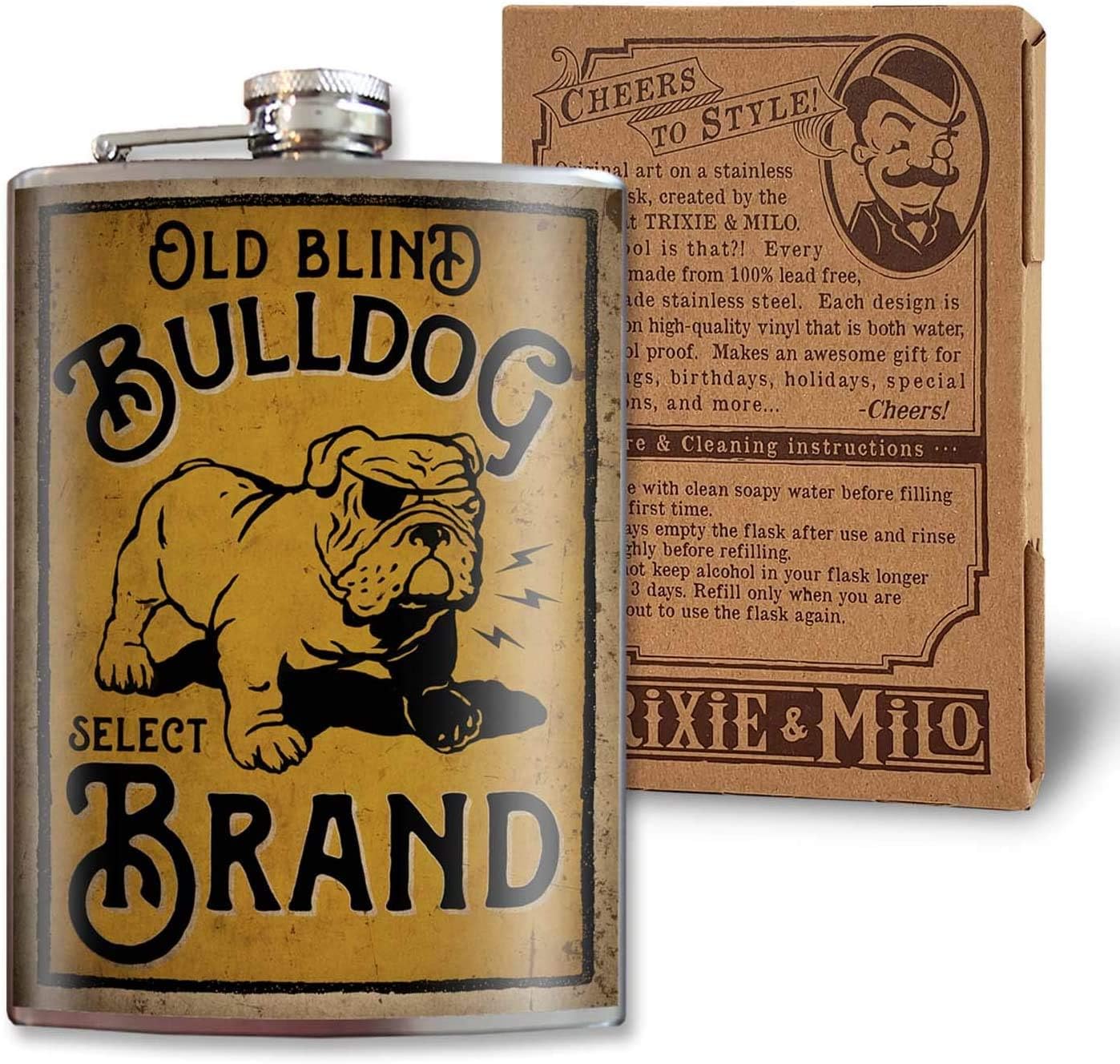 🛒 Crazy Deals Old Blind Bulldog - 8 oz Flasks For Liquor For Men ...