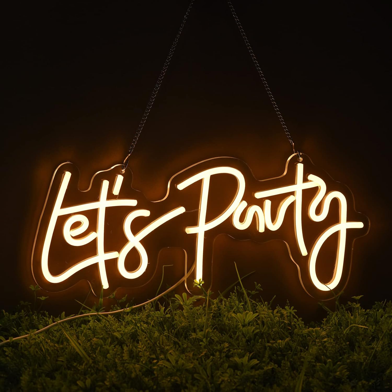 Neonhonba Letrero de neón LED Let’s Party para decoración de pared ...