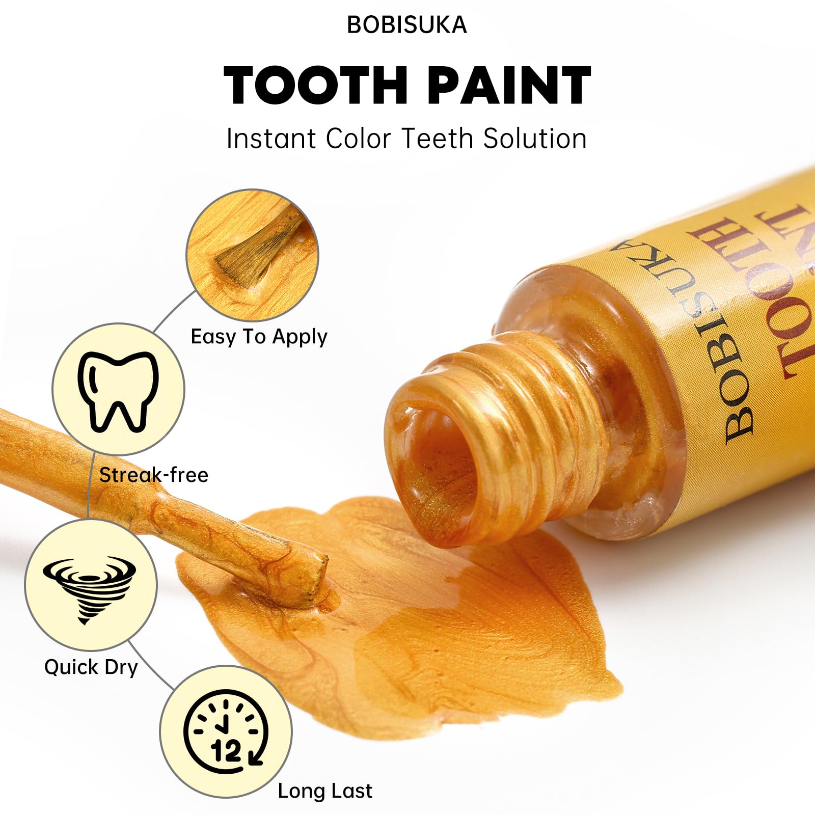 Snapklik.com : BOBISUKA Gold Tooth Paint, Professional Gold Costumed ...
