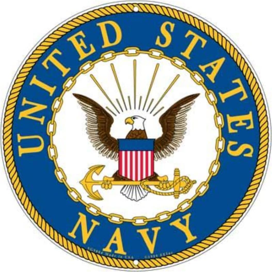 Amazon.com: Ramsons Imports U.S. Navy Emblem 12" Round Metal Sign, Made ...