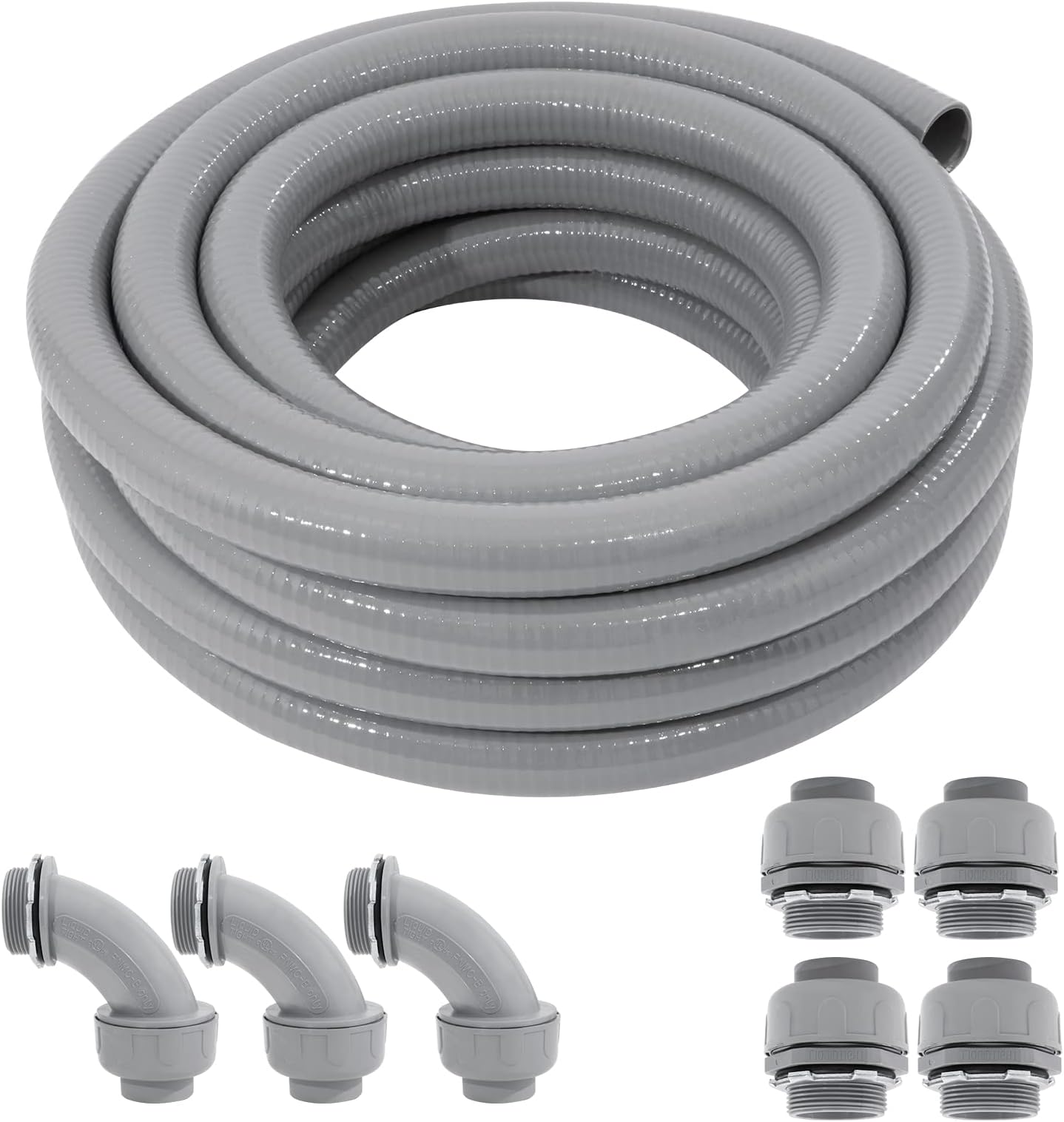 DWALE Liquid-Tight Conduit and Connector Kit,Flexible Non Metallic ...