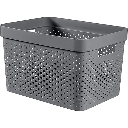 CURVER, Infinity Box 17 L, Recycled Plastic, Charcoal Grey, 35.5 x 26.2 ...