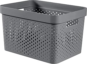 CURVER, Infinity Box 17 L, Recycled Plastic, Charcoal Grey, 35.5 x 26.2 ...