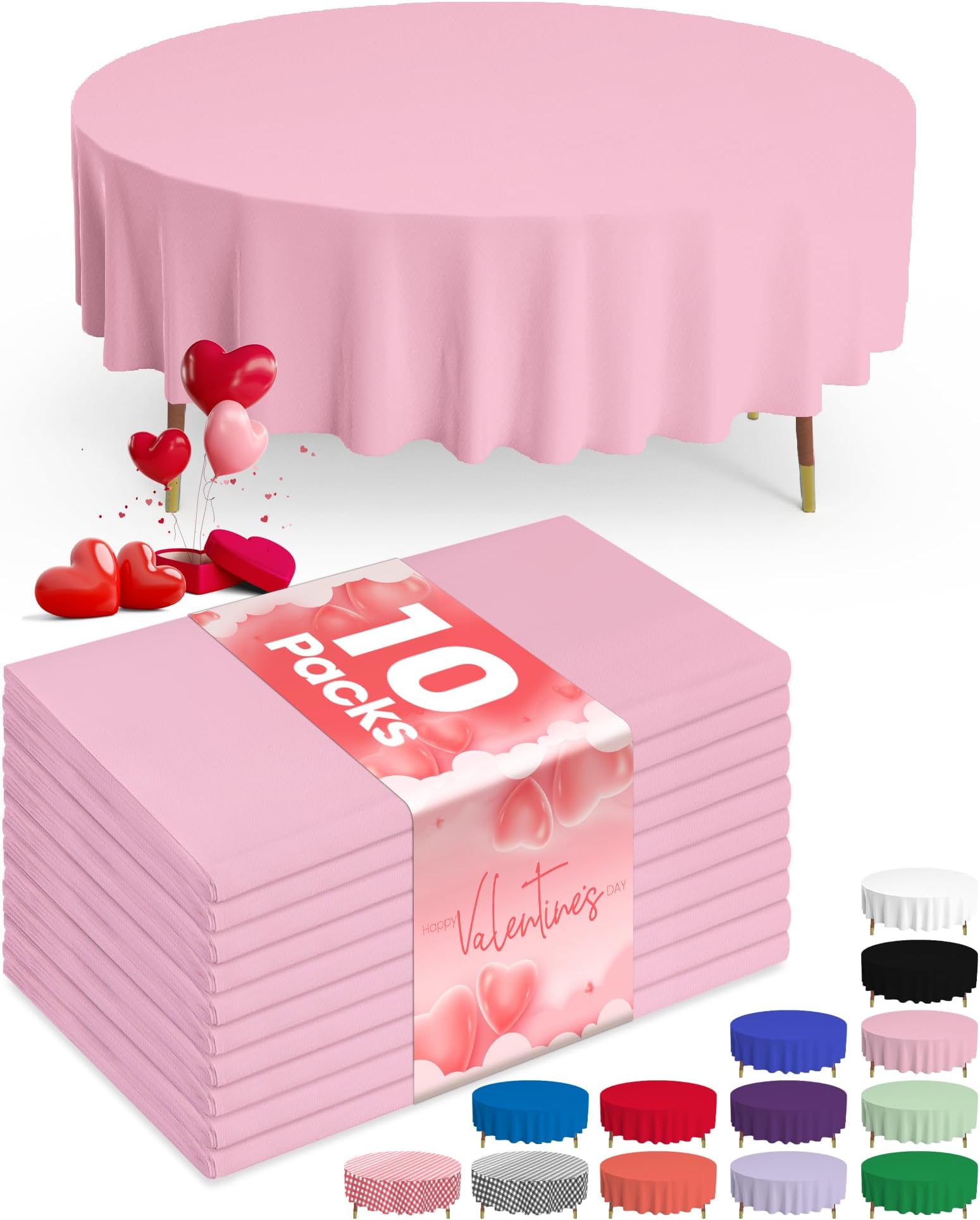 Amazon.com: 16 Pack Light Pink Plastic Tablecloth for Round Tables ...