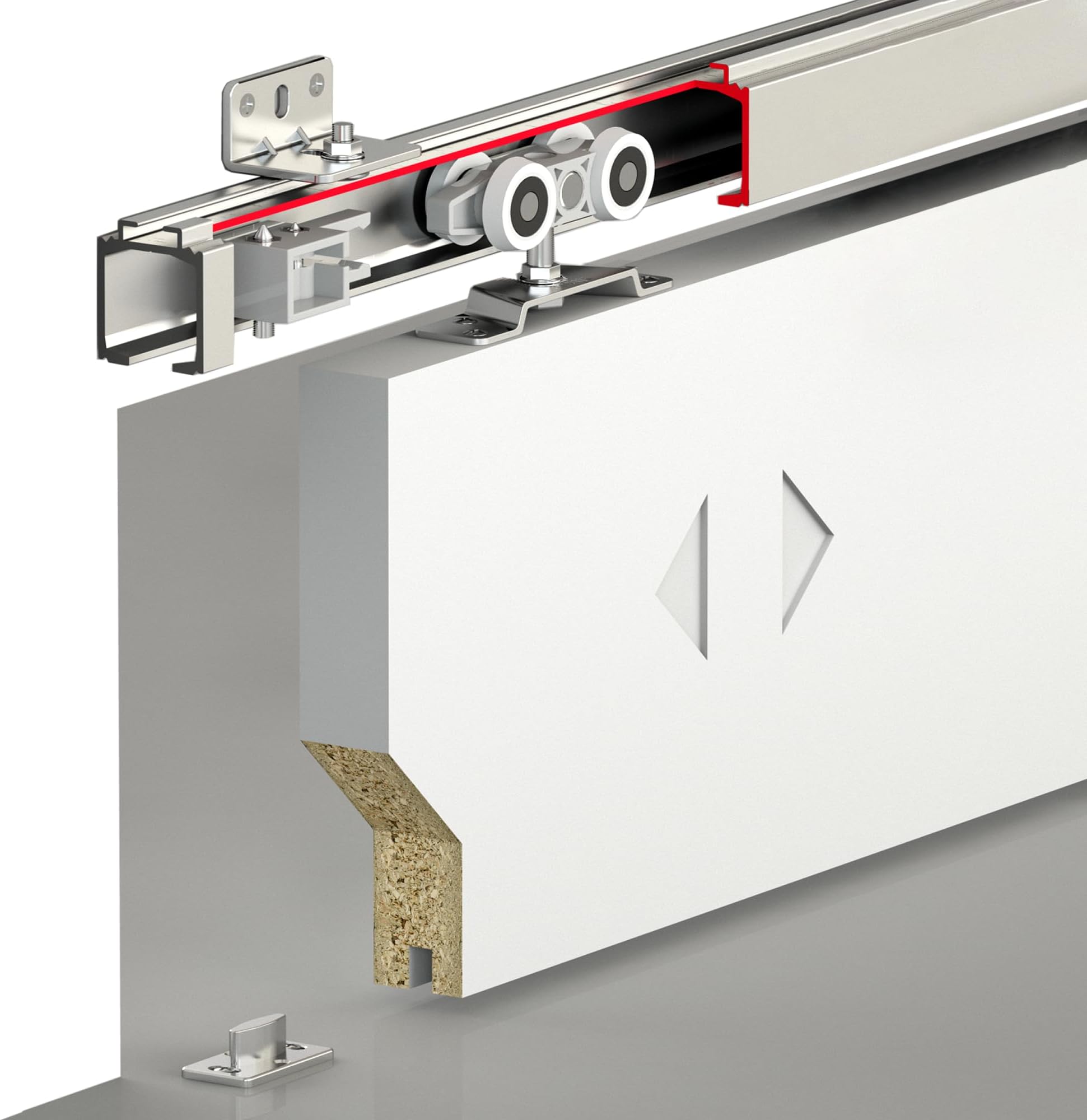 SLIK 08SL005091 Double Wheel Type Sliding Door Gear Track 914mm ...