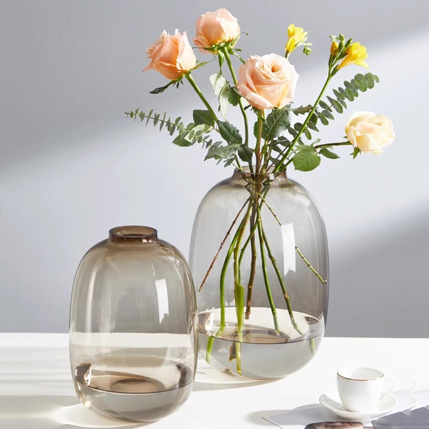 Amazon.com: Glass Flower Vase Centerpieces Clear Glass Cylinder Vase ...