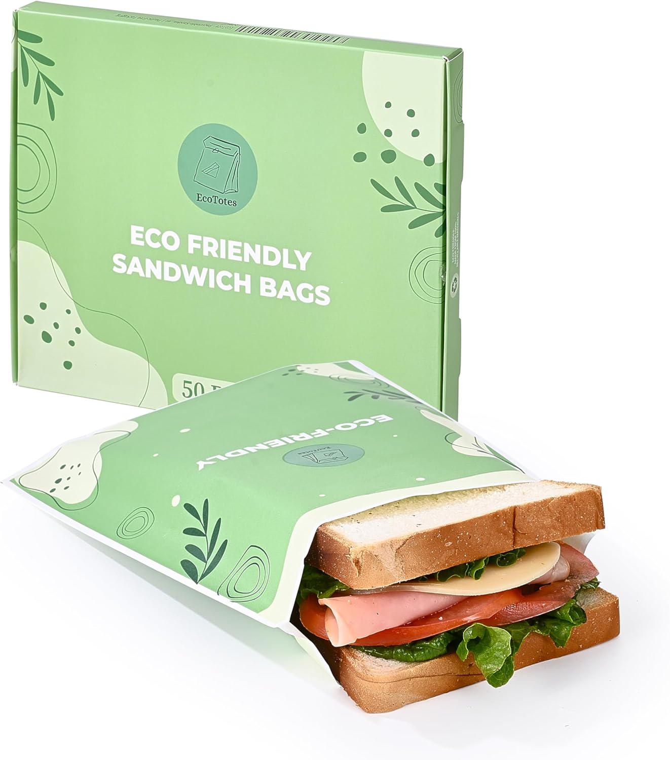 Amazon.com: EcoTotes - Recyclable Sandwich Bags | 50 Count | 21 x 17 cm ...