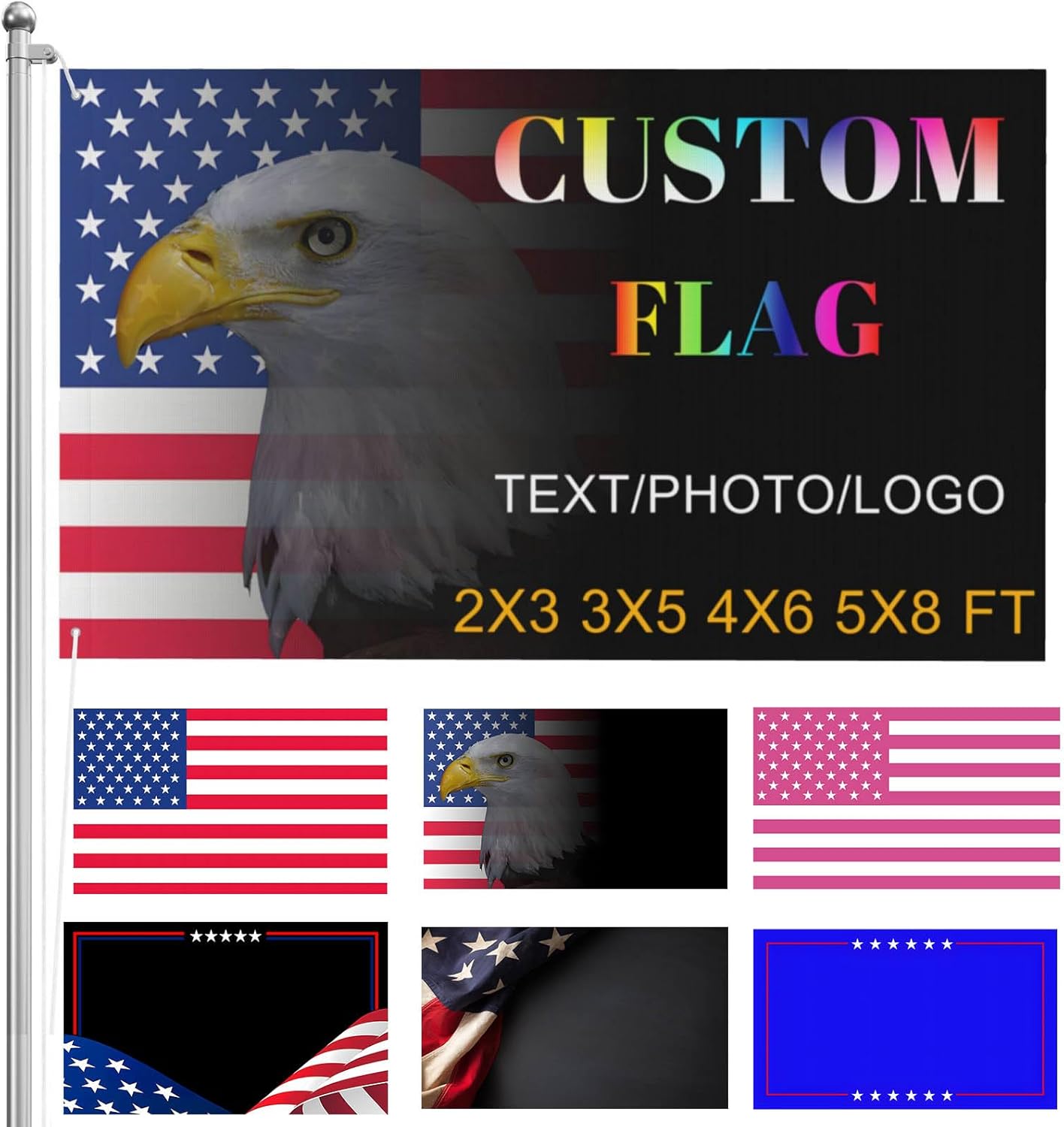 Bandera personalizada de 4 x 6 pies, doble cara, haz tu propio ...