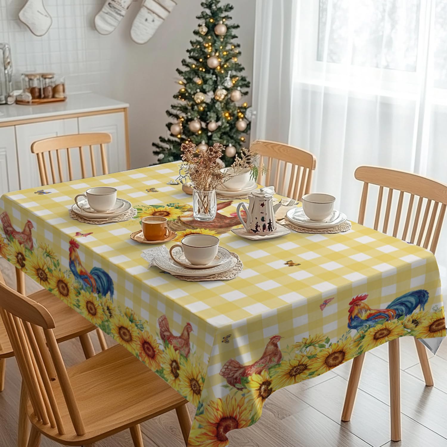 Amazon.com: Grtfcolr Buffalo Plaid Sunflower 54x72 inch Rectangular ...