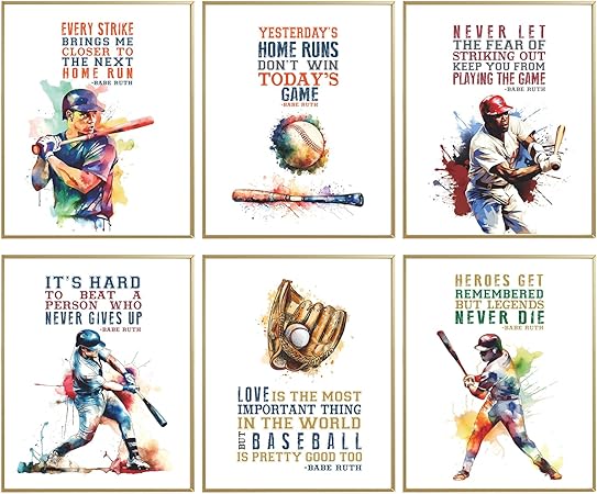 Amazon.com: Inspirational Baseball Wall Art, Room Decor - Motivational ...