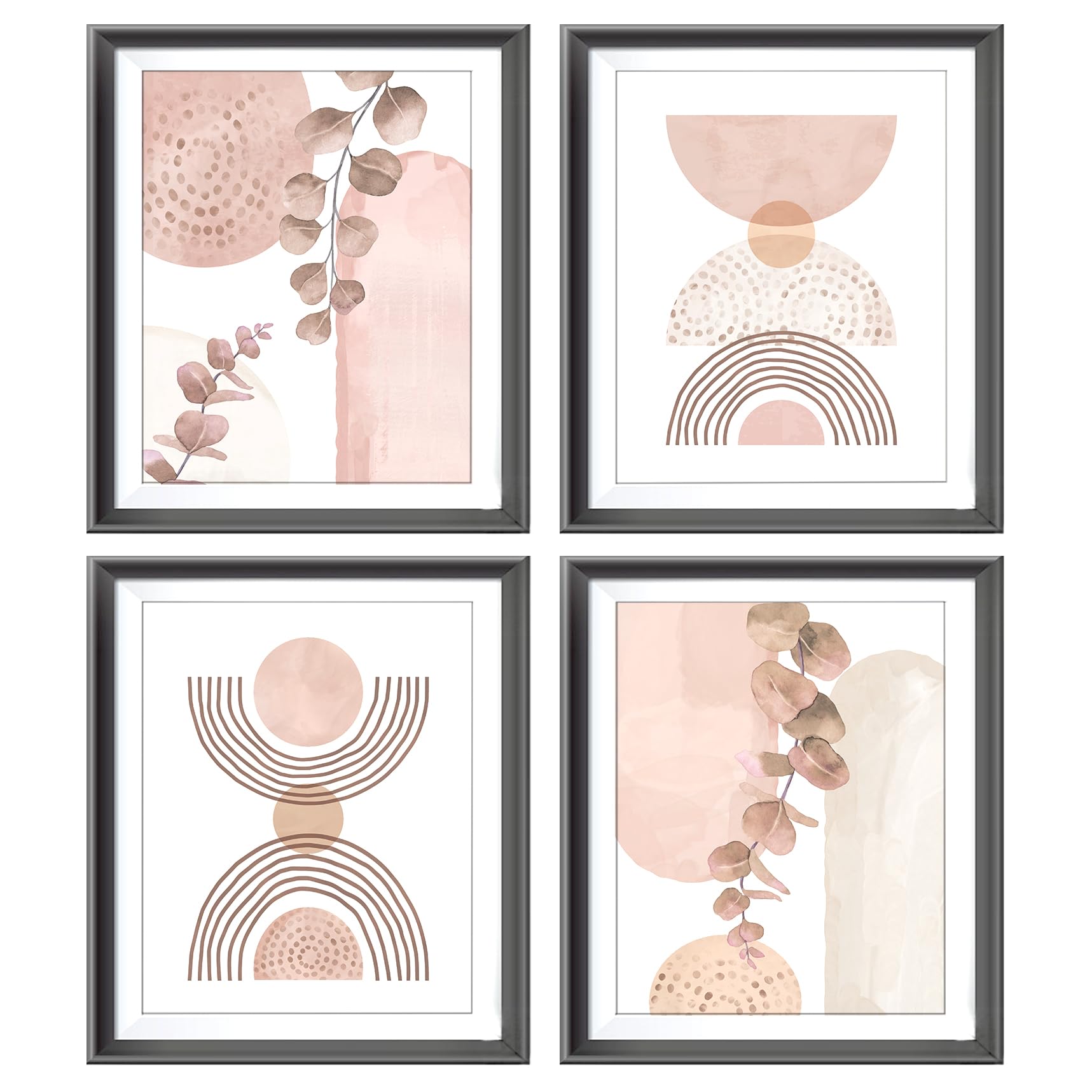 Amazon.com: Abstract Boho Geometric Line Sun Moon Pink Eucalyptus Leaf ...