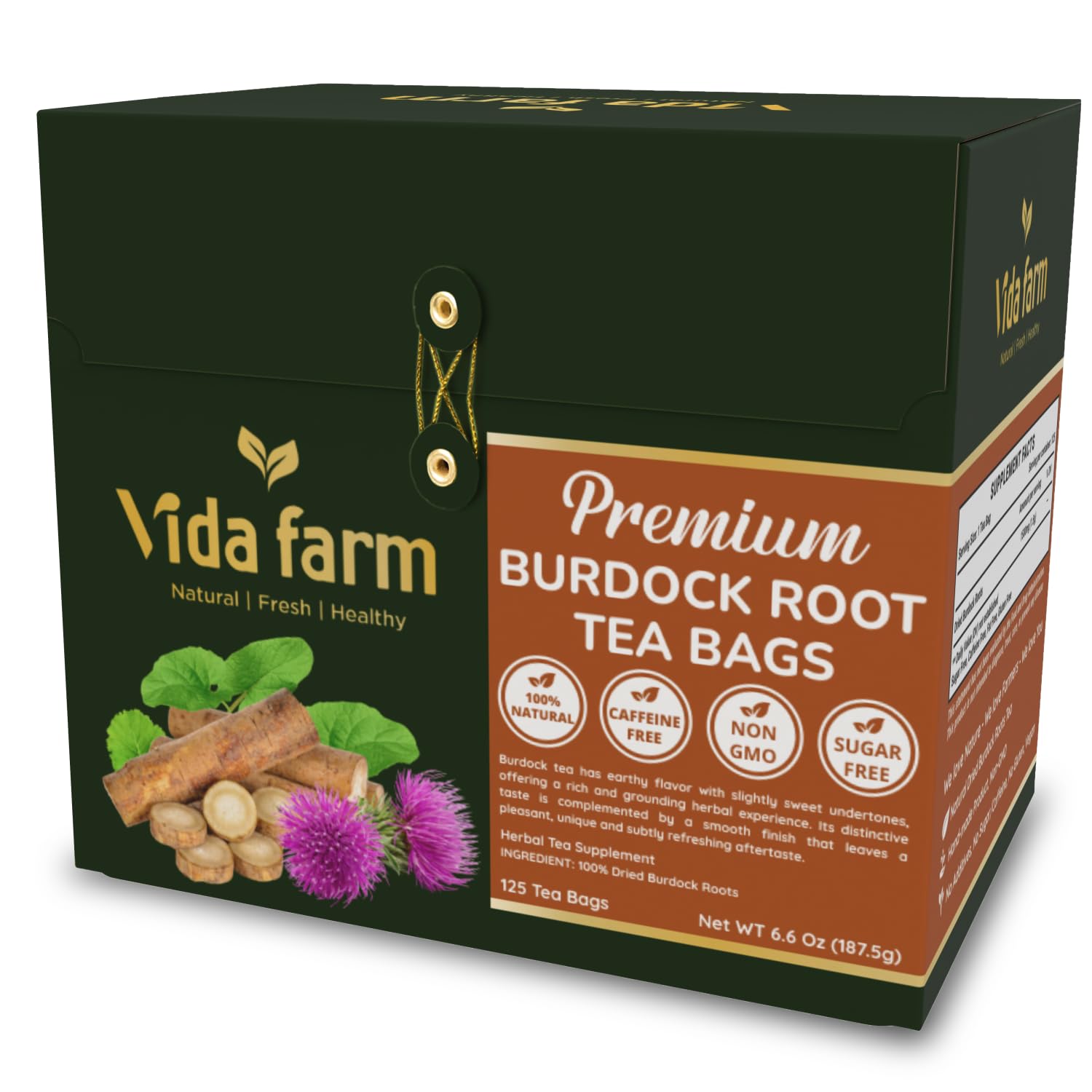 Amazon.com : VIDA FARM Burdock Root Tea Bags, 125 Tea Bags Natural ...