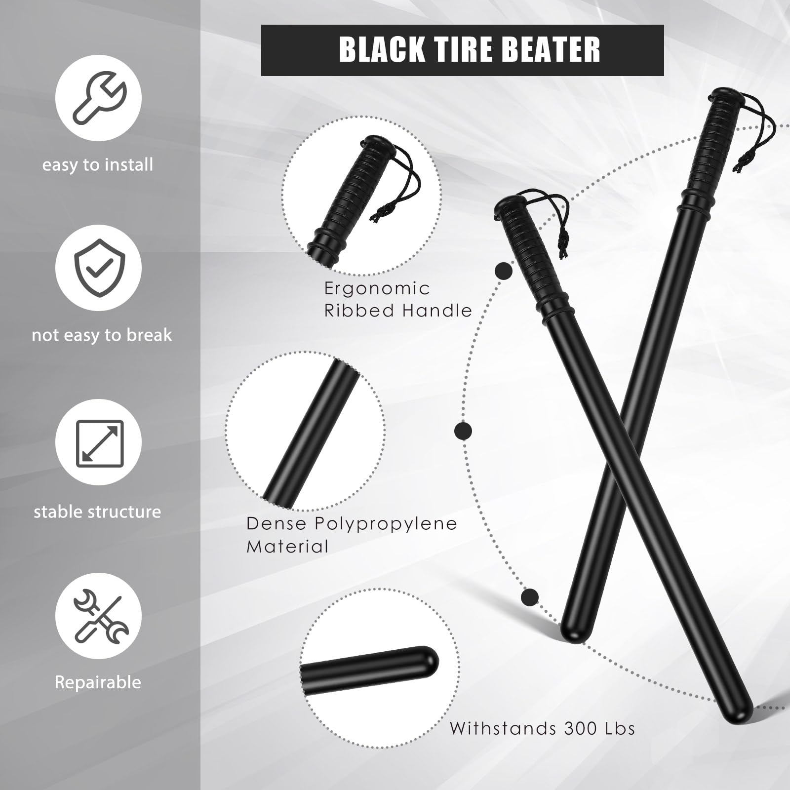 Snapklik.com : 2 Pcs 21 Inch Black Tire Thumper For Trucker Safety ...