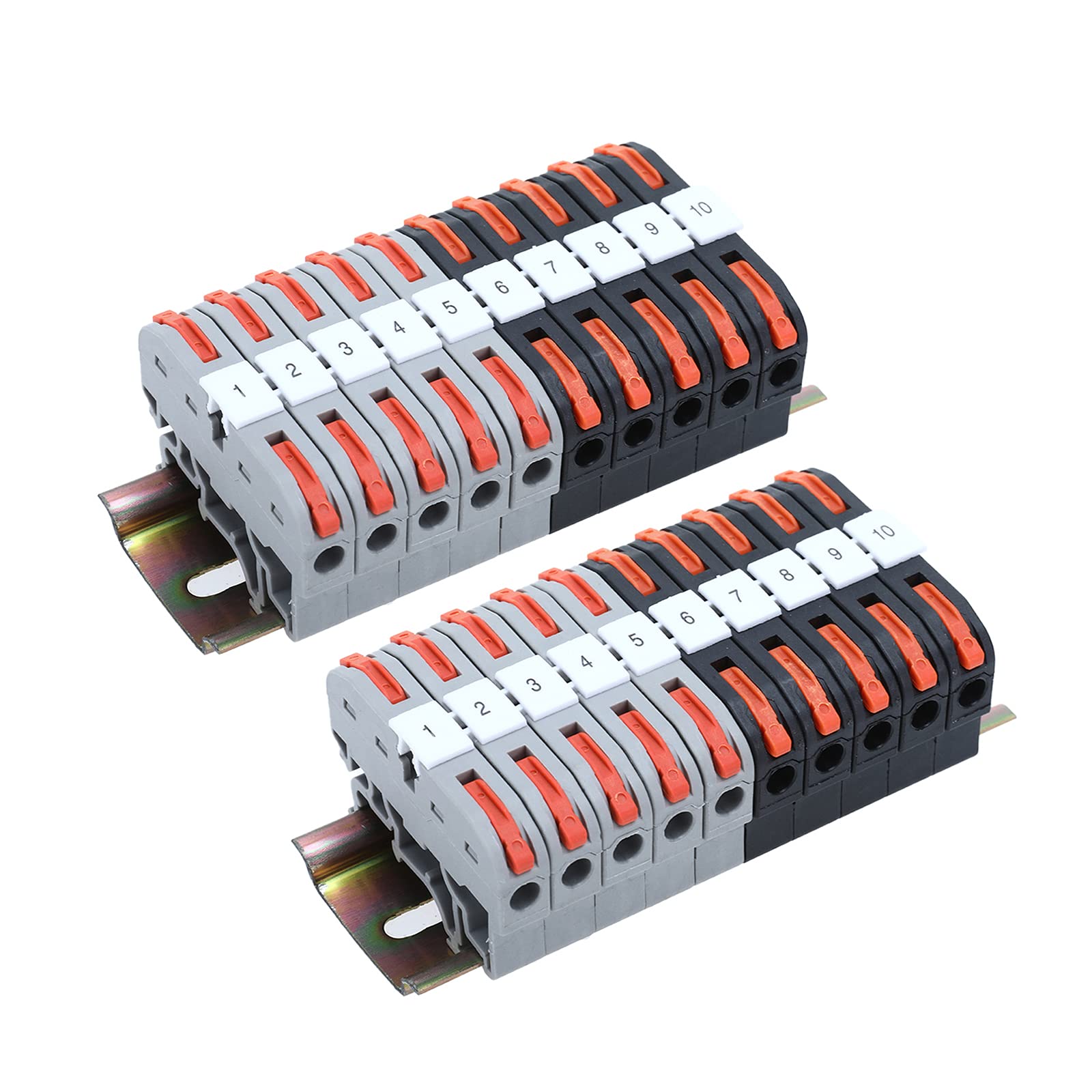 Wire Connectors Kit Square Terminal DIN Rail Terminal Blocks Kit, With ...