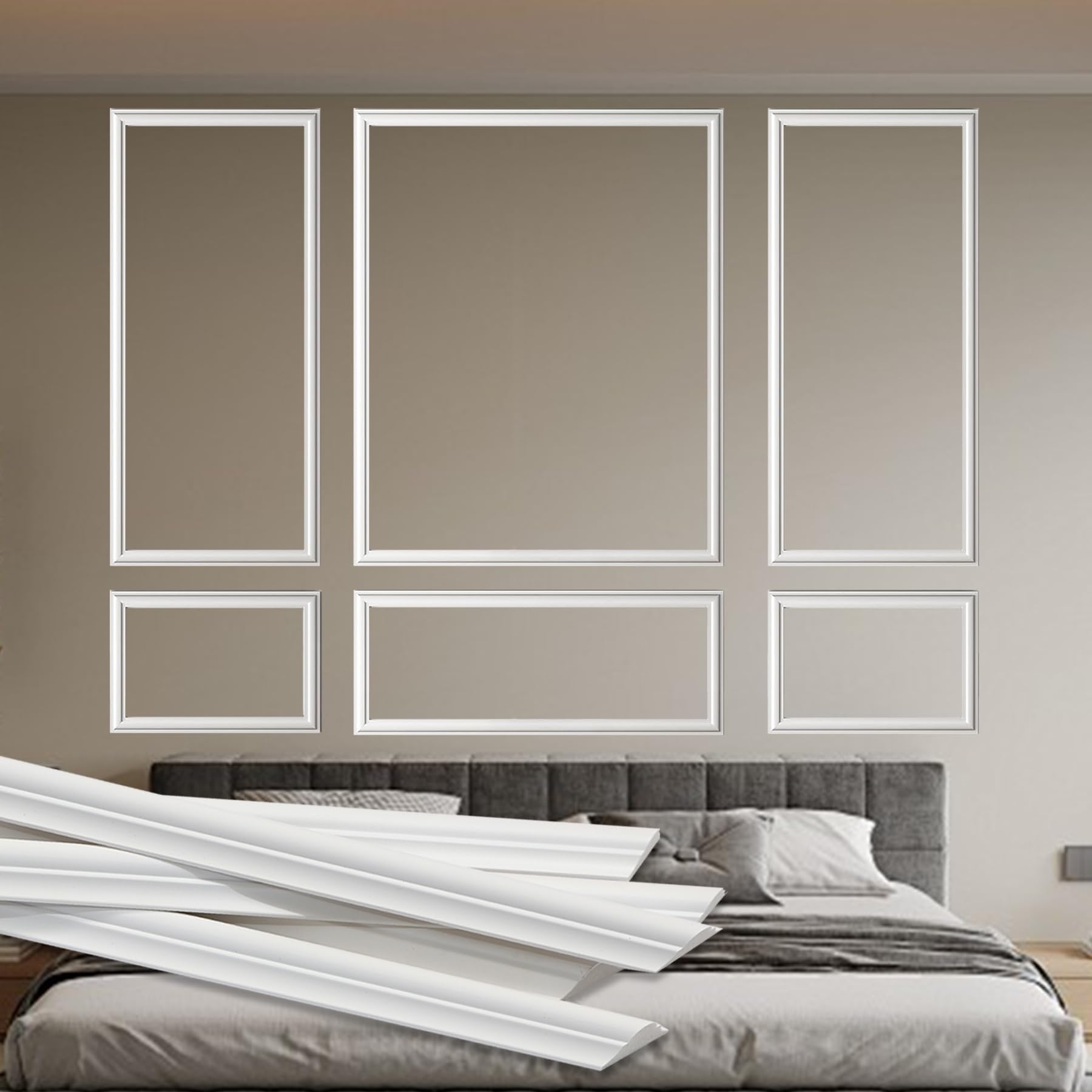 Amazon.com: Decozayn Wall Molding Kit, Premade Wainscoting Panels ...