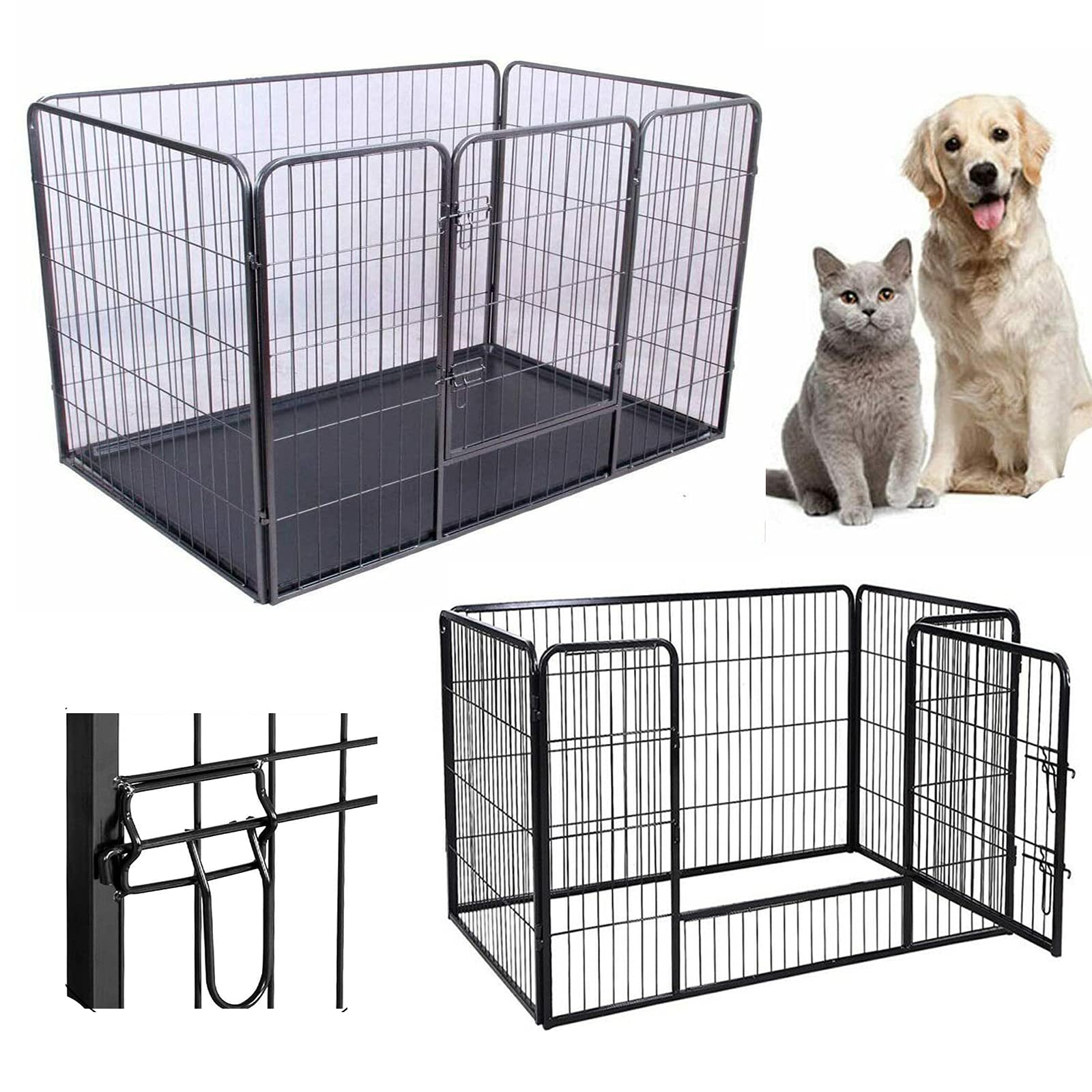 Buy DayPlus Heavy Duty Puppy Play Pen Rabbit Enclosure Foldable Playpen ...