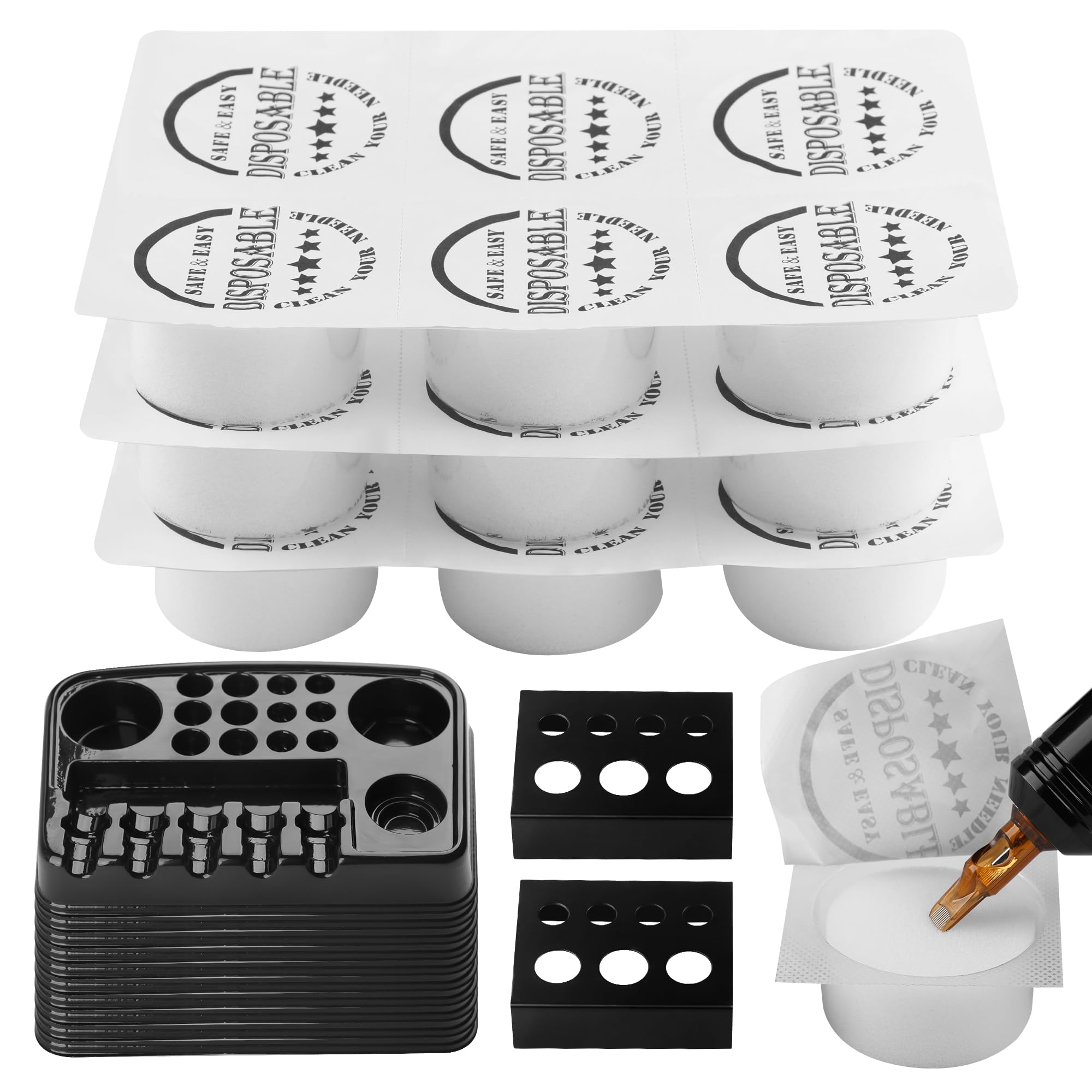 Amazon.com: RHEIN 18 Tattoo Dip Foam Cup 2 Tattoo Ink Cups Holder 12 ...