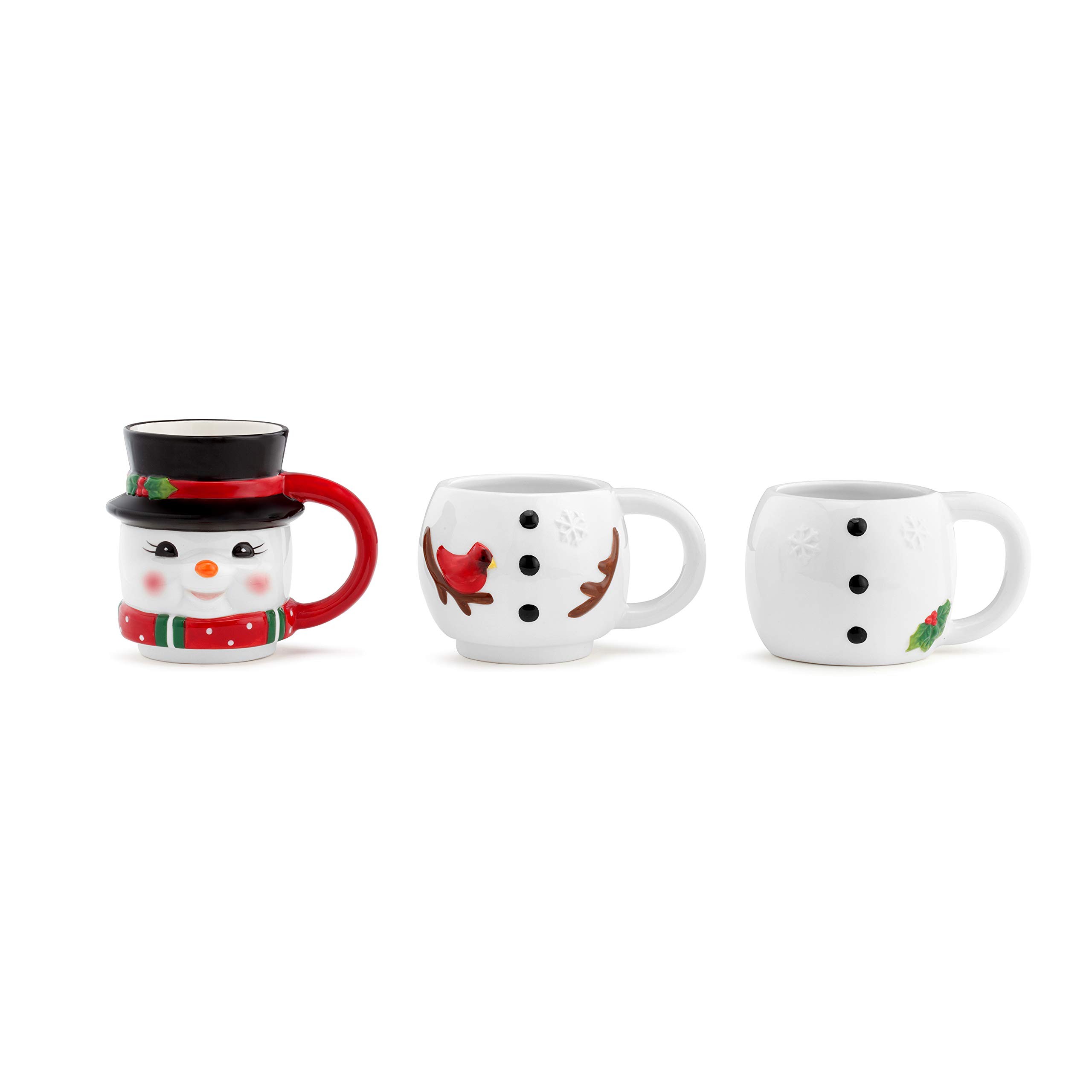 Snapklik.com : Mr Christmas Stacking Snowman Mugs, One Size, White
