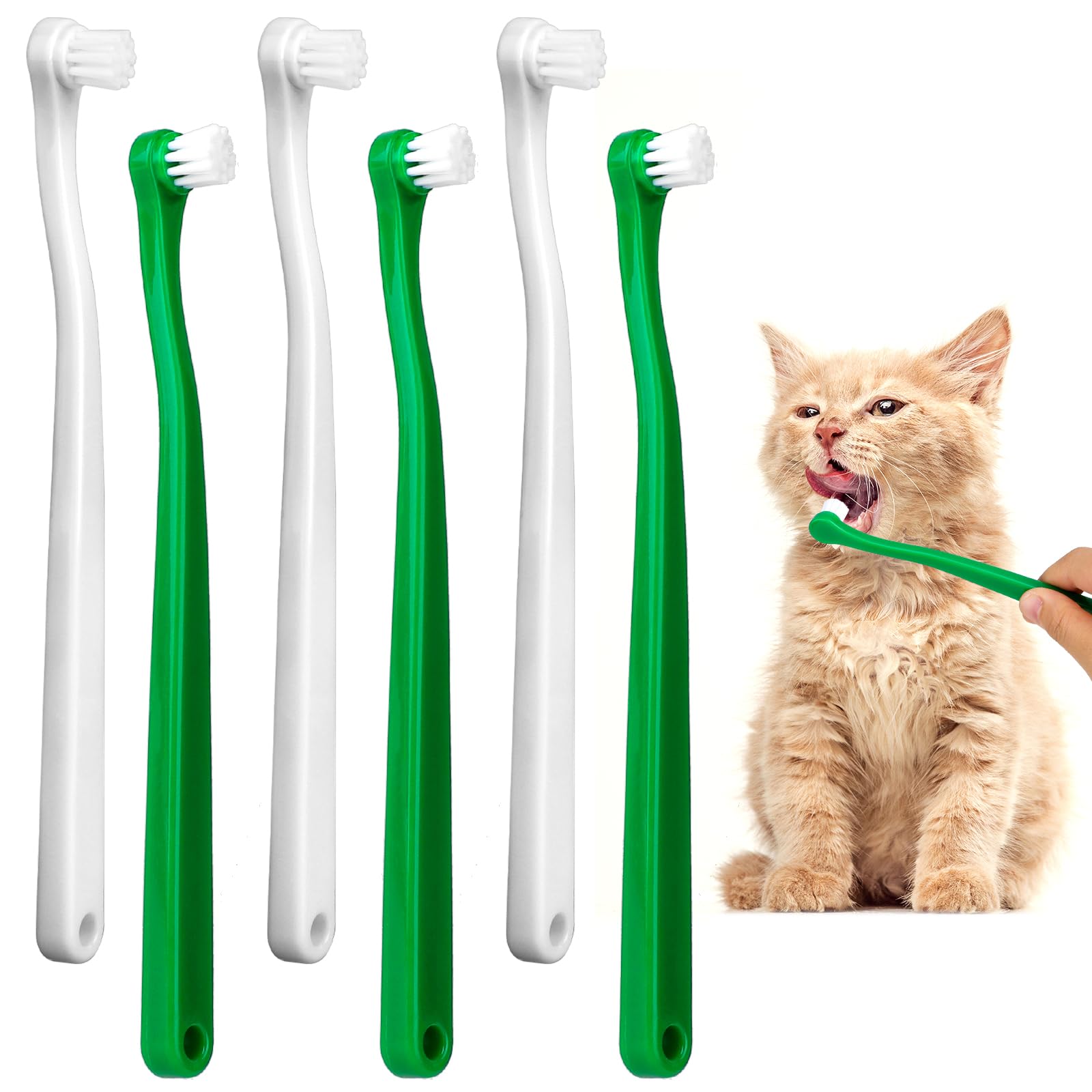 6Pcs Small Dog & Cat Toothbrush Soft Silicone Pet Toothbrush Cat Dental ...