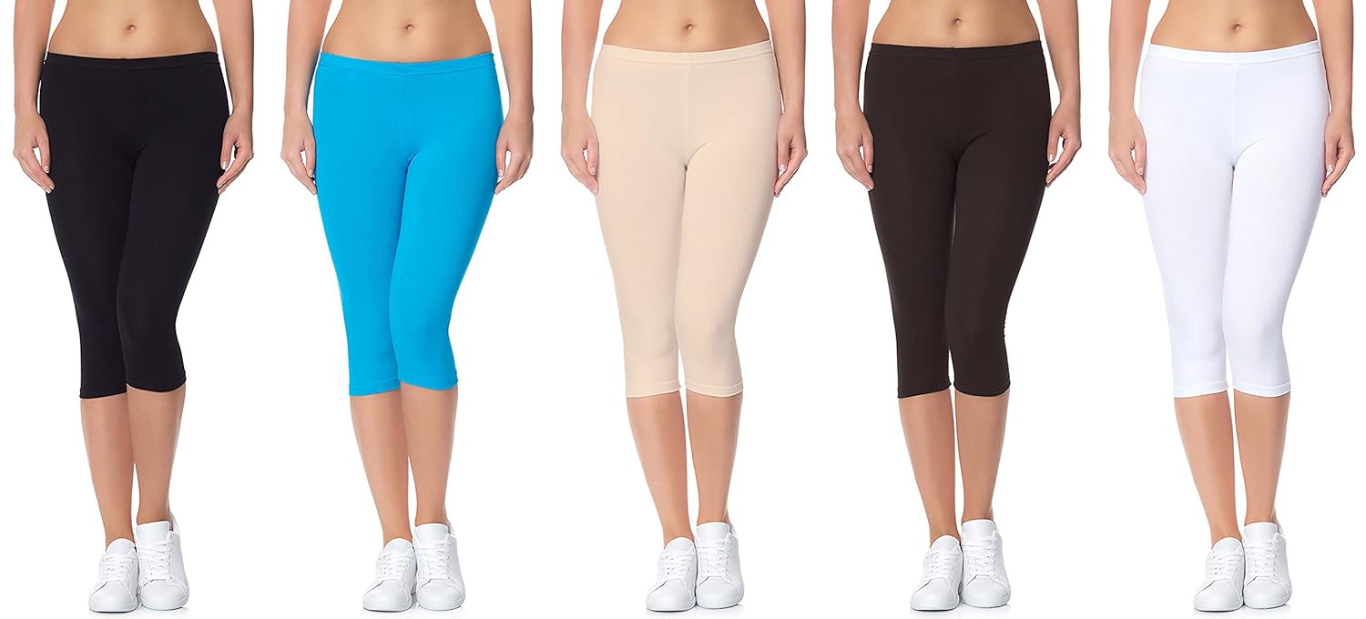 Buy Lili Women's Active Running Fit Workout Bio-Wash Calf Length Capri ...